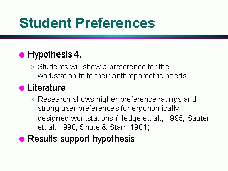 Student Preferences